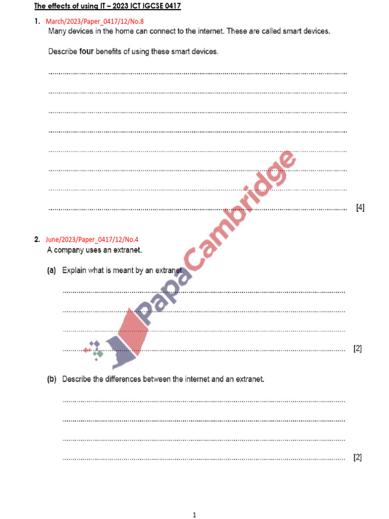 2023 The Effects of Using IT IGCSE ICT 0417 | PDF