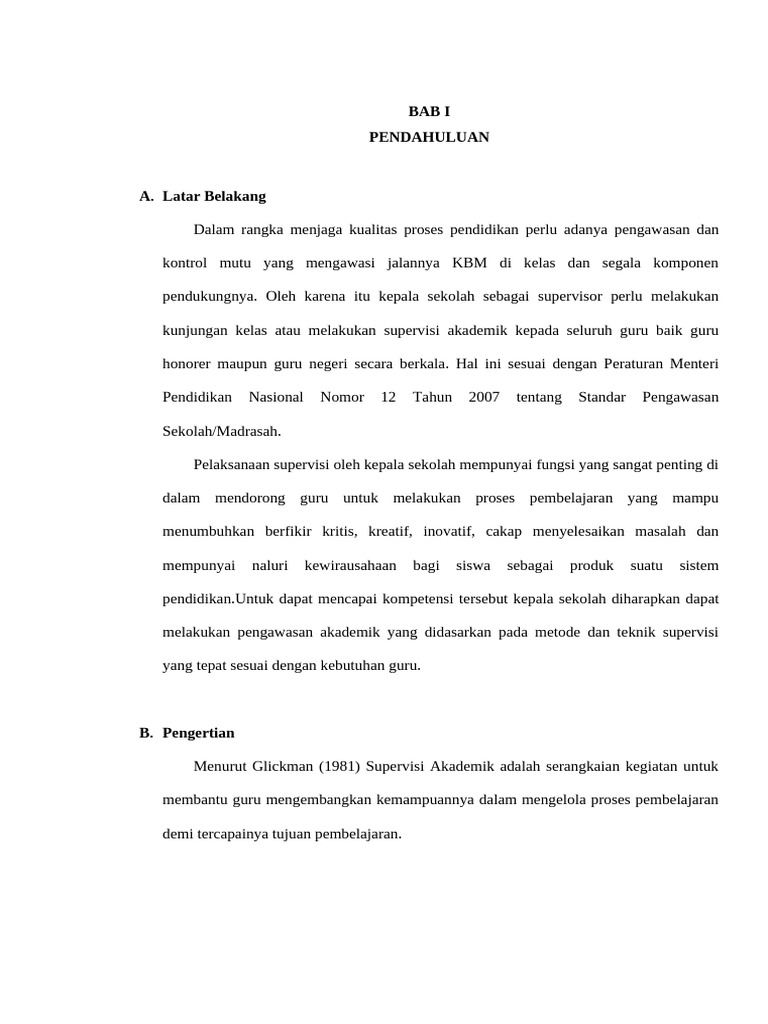 PROGRAM SUPERVISI AKADEMIK | PDF