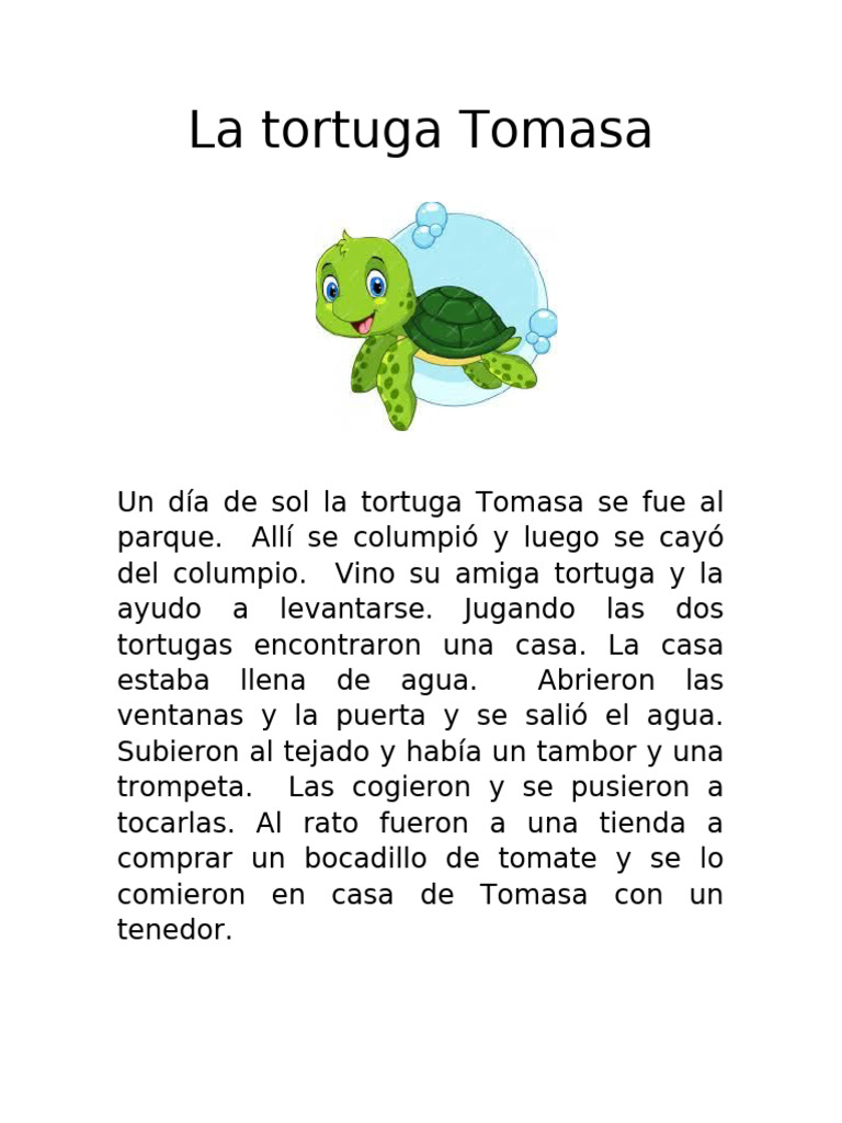 Cuento de la tortuga Tomasa | PDF