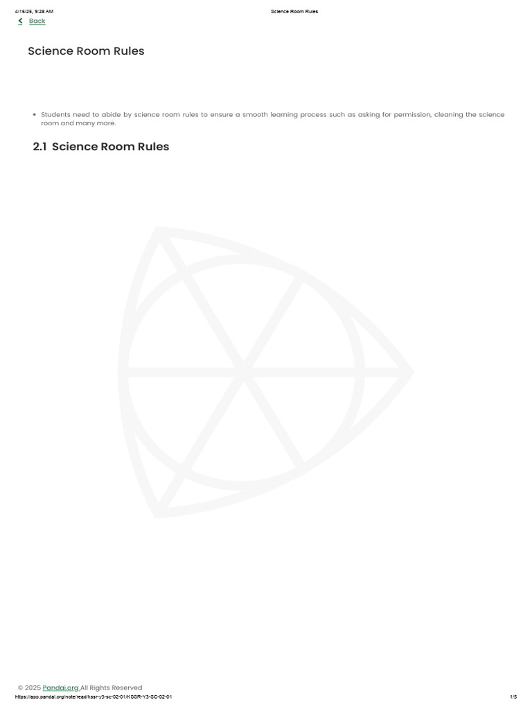 Year 3 Science Room Guidelines | PDF