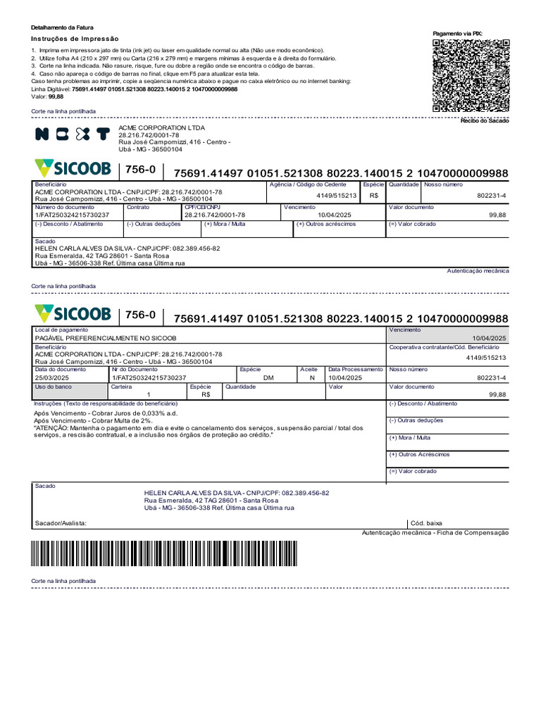 Helen Carla Alves Da Silva - CNPJ/CPF: 082.389.456-82 Rua Esmeralda, 42 ...