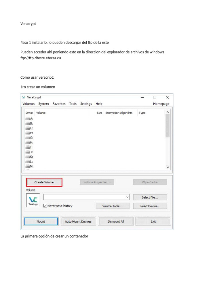 Guía de instalación y uso de VeraCrypt | PDF