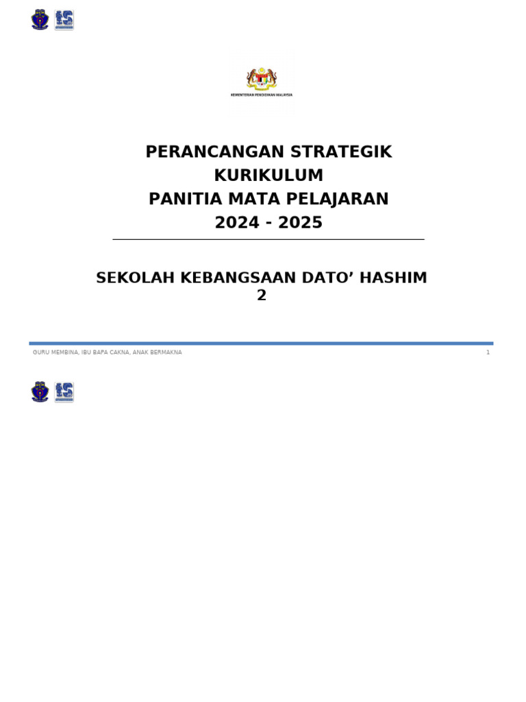 Perancangan Strategik Panitia Pi 2024-2025 | PDF