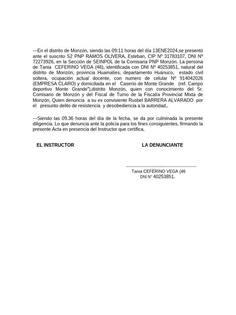 Acta de Desove | PDF