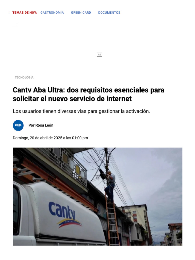 Cantv Aba Ultra_ dos requisitos esenciales para solicitar el nuevo ...