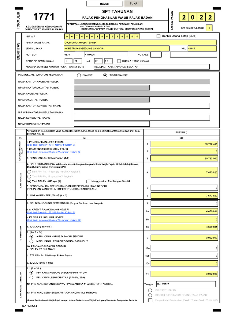 Form 1771 SPT - Dec2022 | PDF