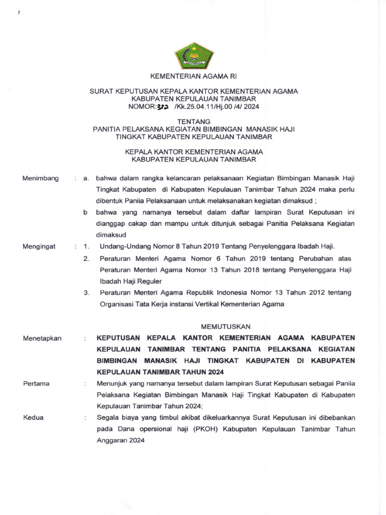 SK Manasik Haji | PDF