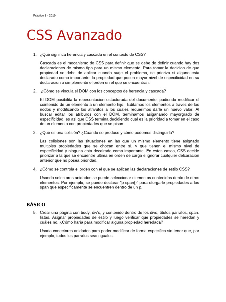 Practico 03 - CSS Avanzado | PDF | HTML | Color