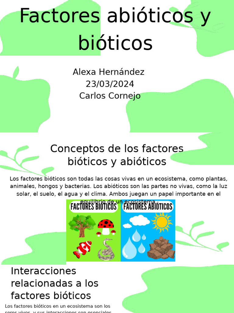 Factores Bióticos y Abióticos en Ecosistemas | PDF | Ecosistema ...