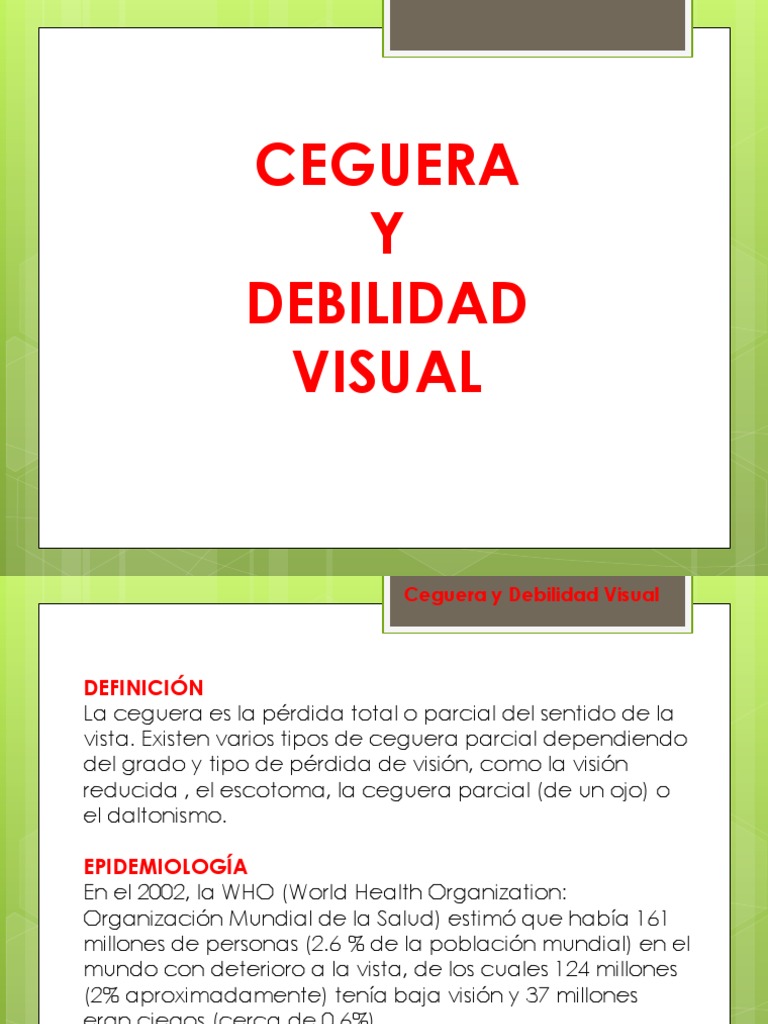 Ceguera y Debilidad Visual | PDF | Percepción visual | Ojo humano