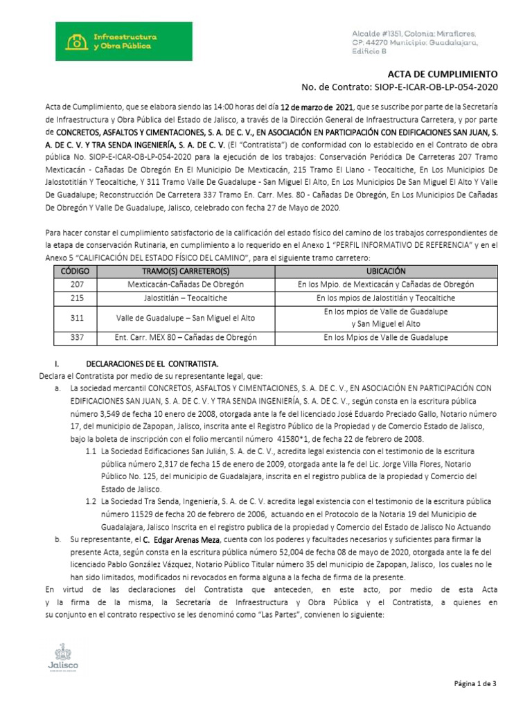 Est. 12 - 2da Acta de Cumplimiento Febrero 2021 | PDF | Derecho Civil (Common Law)