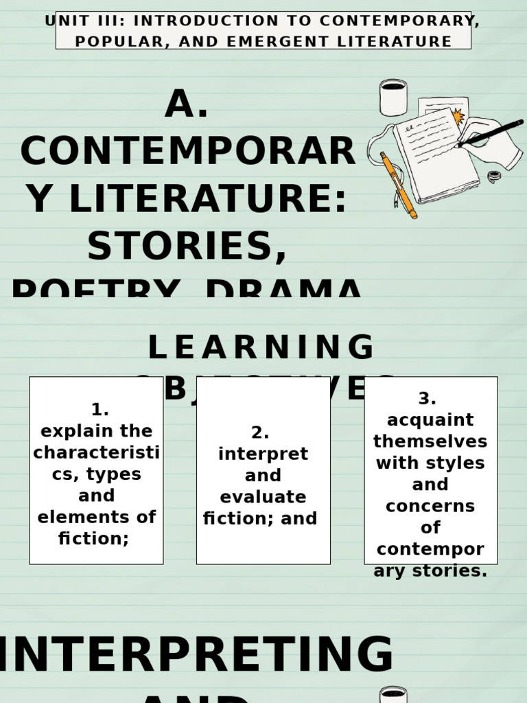 Understanding Contemporary Fiction Elements | PDF | Narration | Narrative