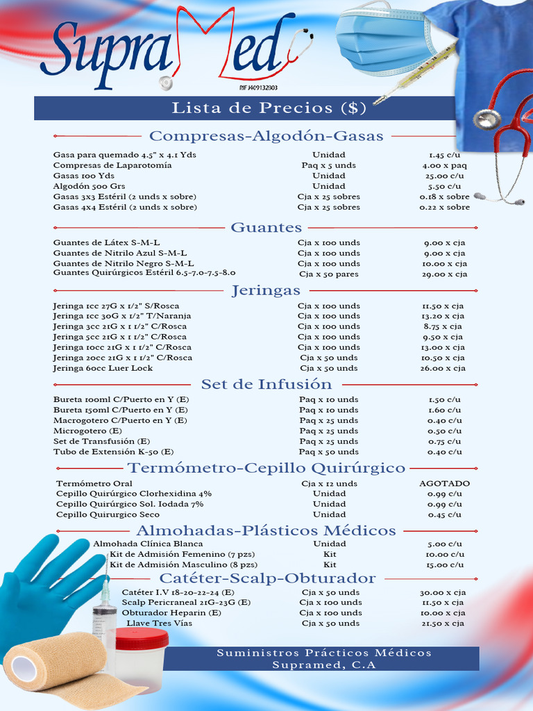 Lista de Precios Supramed, C.A 04-2025 (1) | PDF | Cirugía