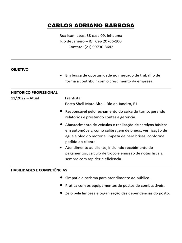 Adriano Currículo!! | PDF