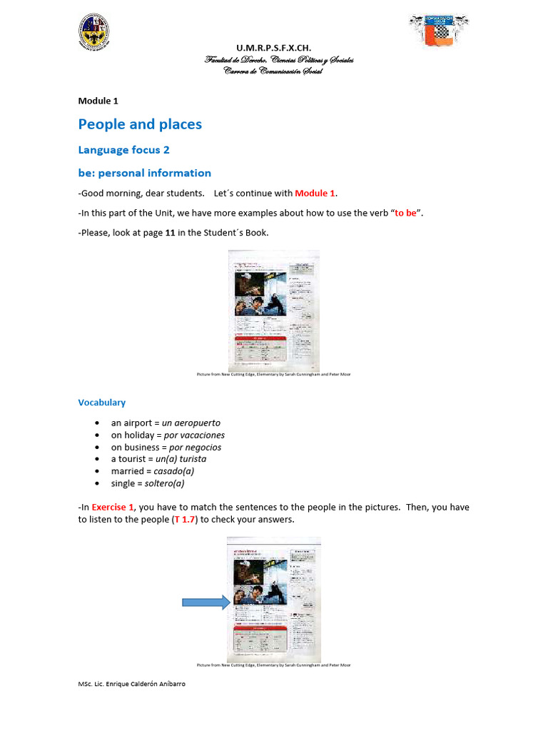 COM Module 1 Part 2 - Be - Personal Information | PDF | Linguistics