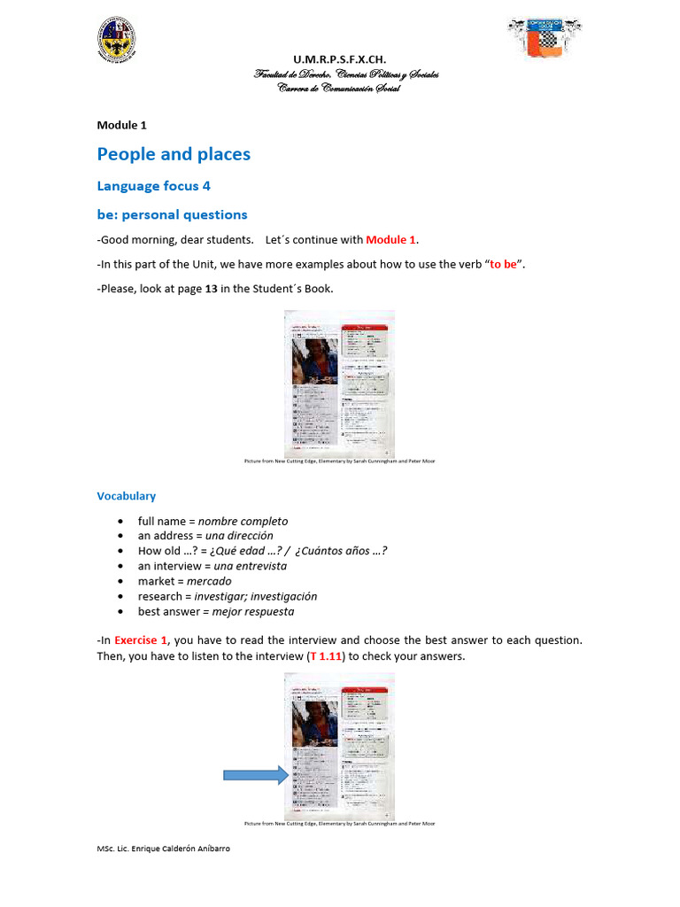 COM Module 1 Part 4 - Be - Personal Questions | PDF | Question | Semiotics