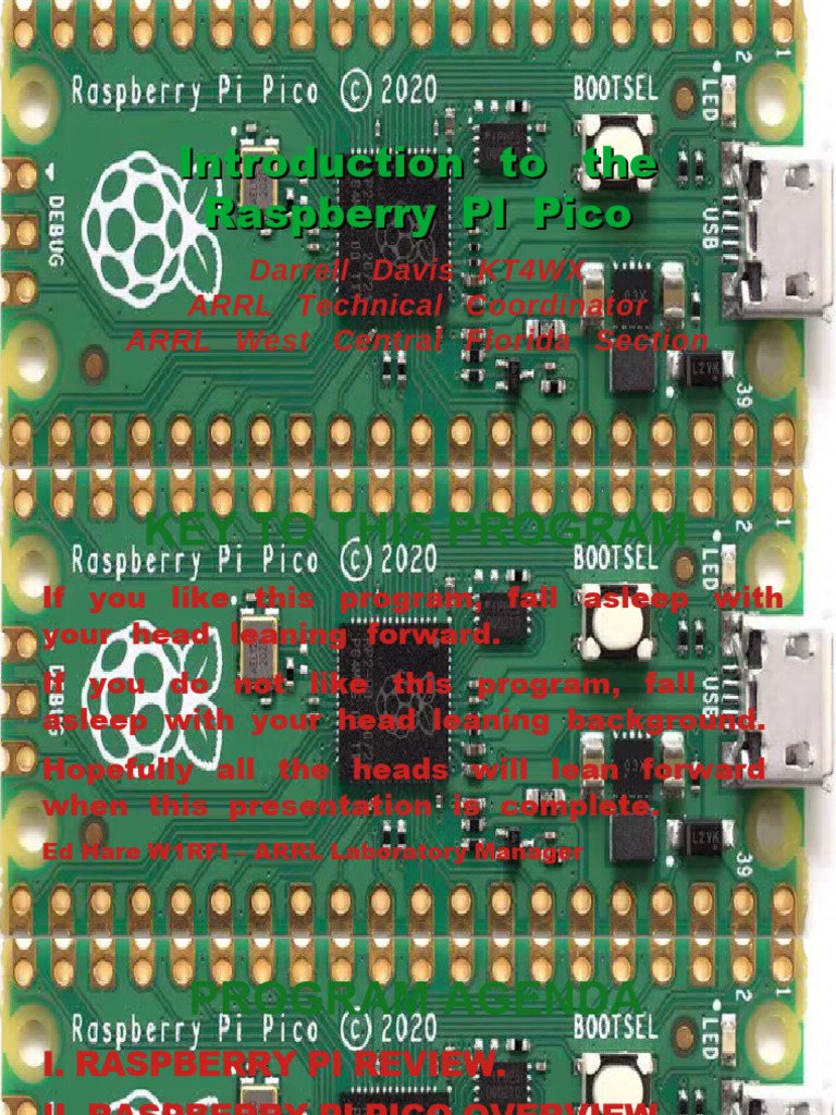 TECHCON2024_KT4WX_IntroductionToRaspberryPIPico | PDF | Raspberry Pi | Computing