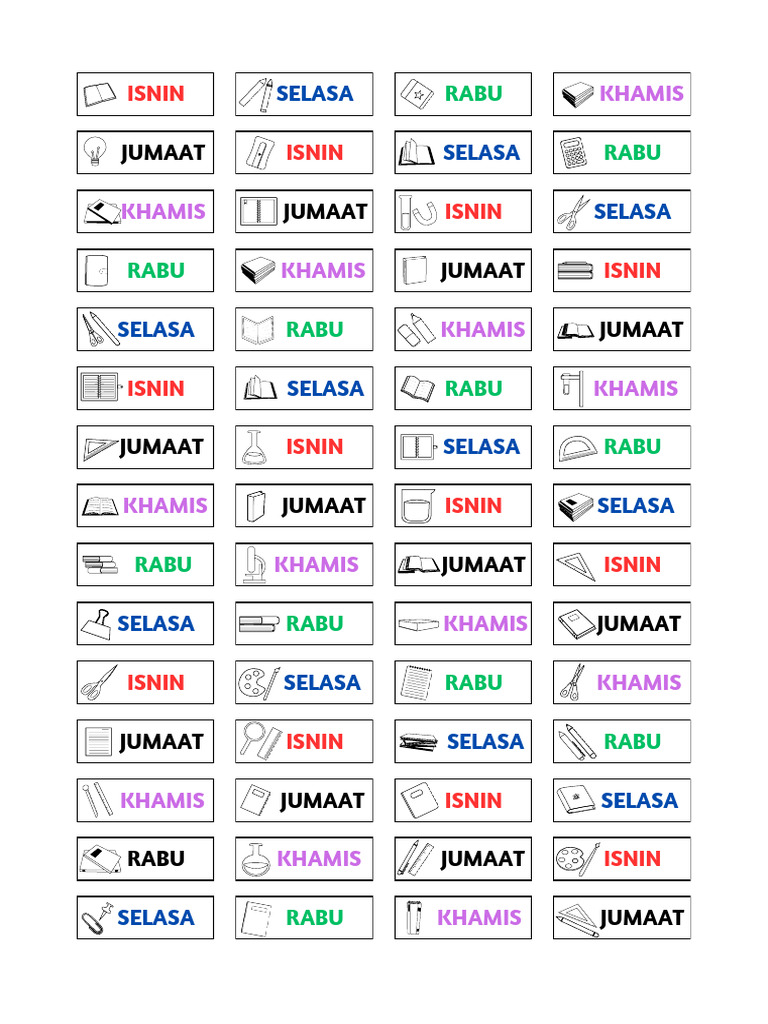 Black and White Simple Name Label A4 Document | PDF