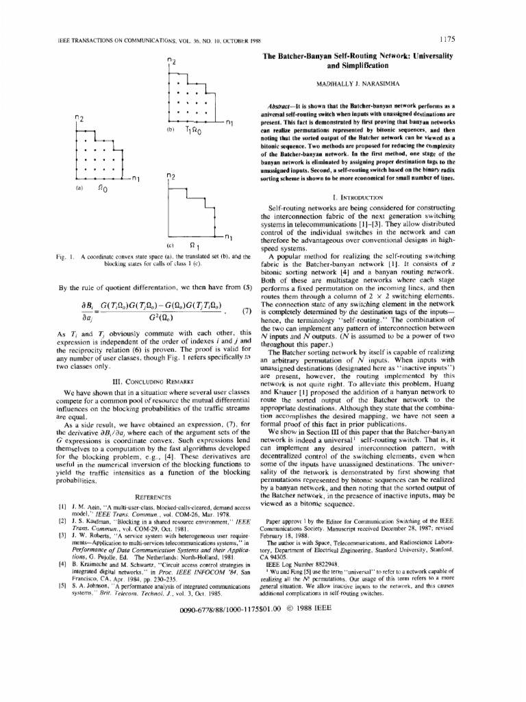Batcher-Banyan Network Simplification | PDF | Computer Engineering | Mathematics