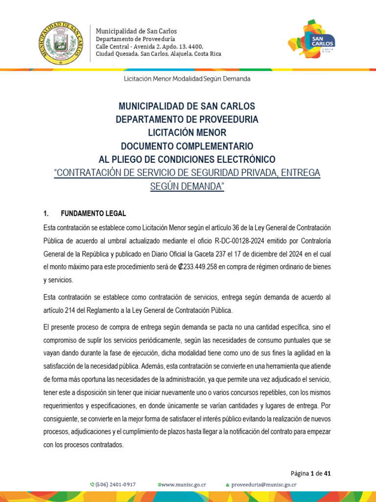 10-Documento complementario al pliego de condiciones | PDF | Pequeñas y medianas empresas ...