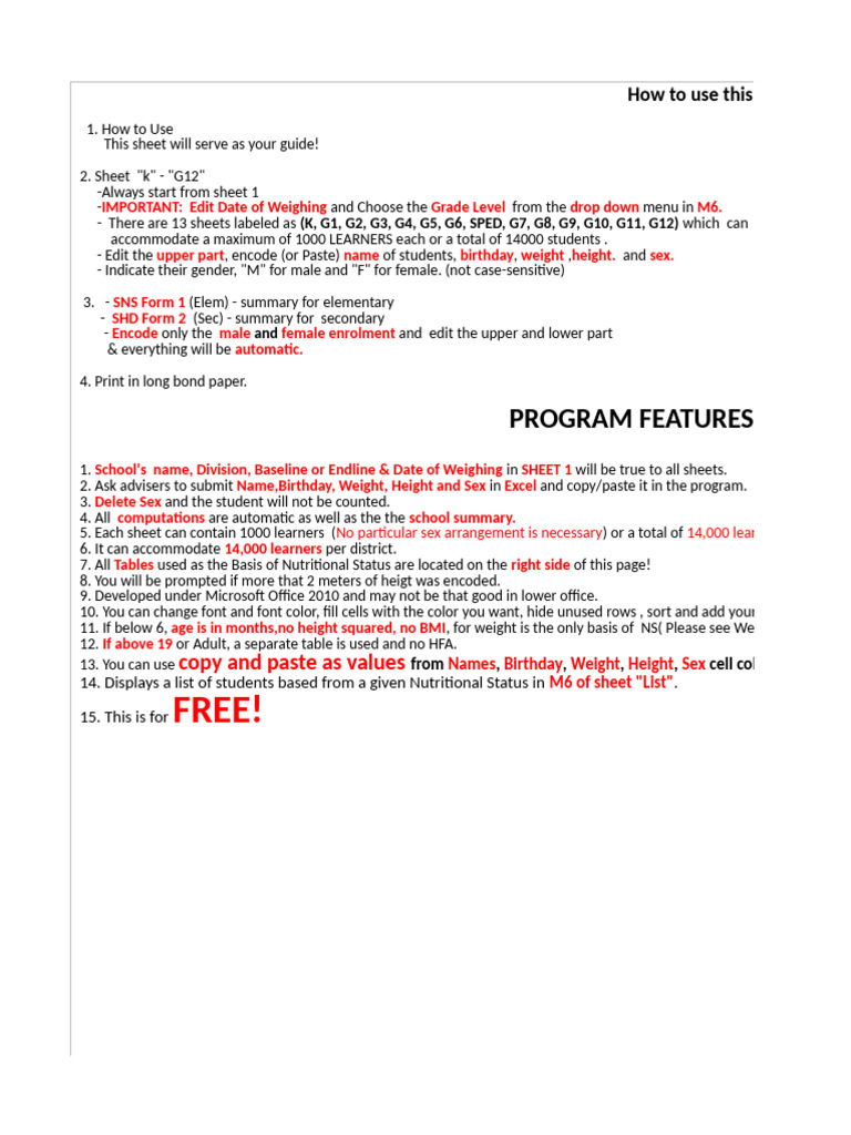Nutritional Status 2024-2025 | PDF | Human Size | Human Body Weight