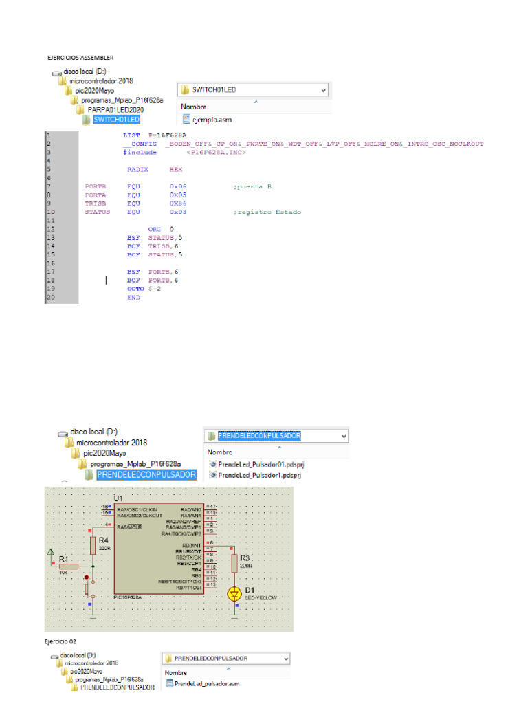 Ejercicios Píc 16f628a | PDF