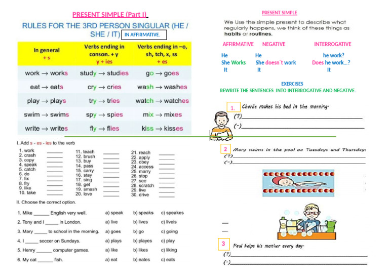 Present Simple Thrid Person Singular | PDF