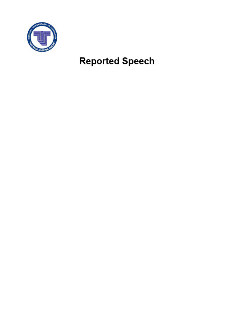 Reported Speech Exercises and Examples | PDF