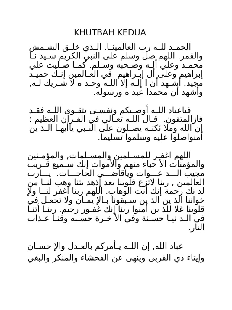 KHUTBAH KEDUA (Jumat) | PDF