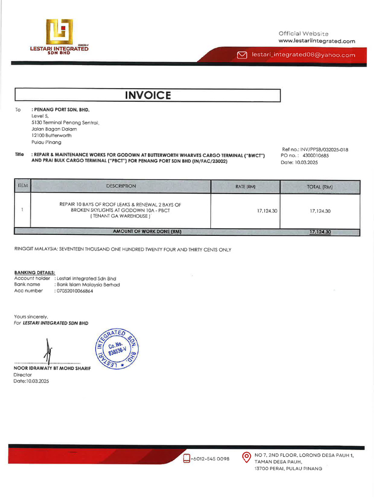 018-Inv - Po 4300010638 - Godown PPSB | PDF