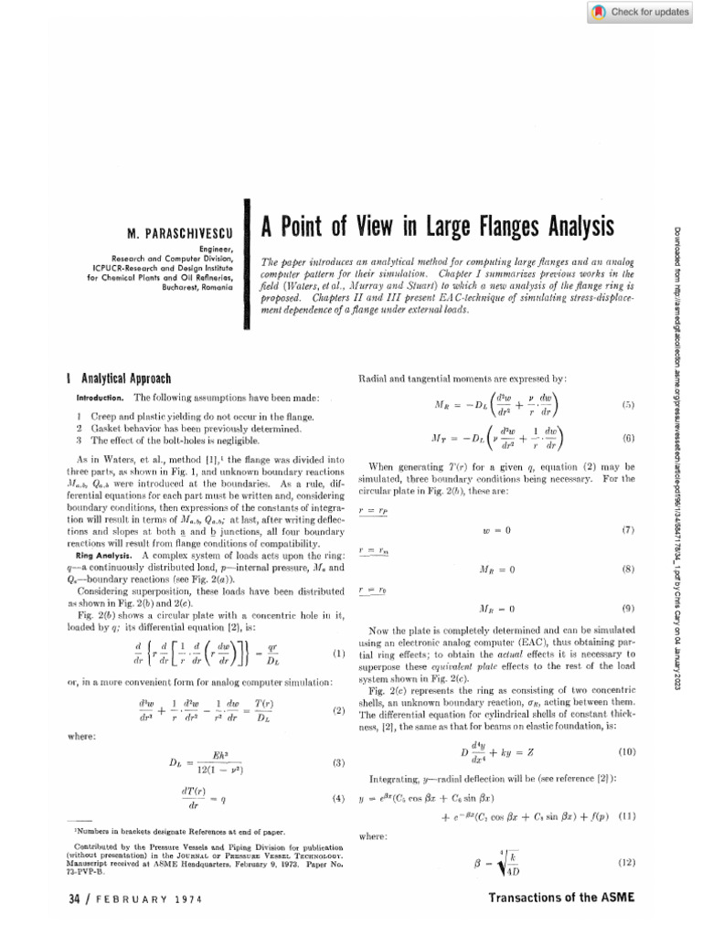 A Point of View in Large Flanges Analysis | PDF