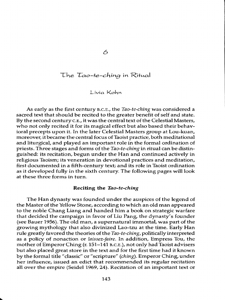 Ritual Uses of the Tao-te-ching | PDF | Laozi | Tao Te Ching