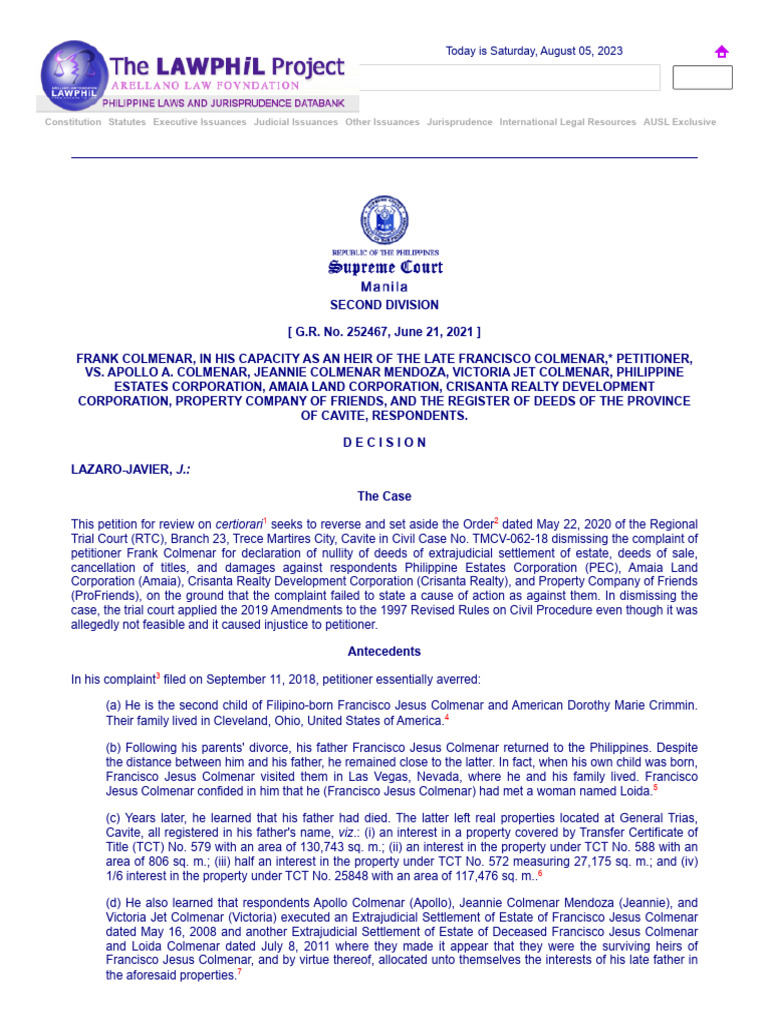 09 - Colmenar Vs Colmenar | PDF | Demurrer | Cause Of Action