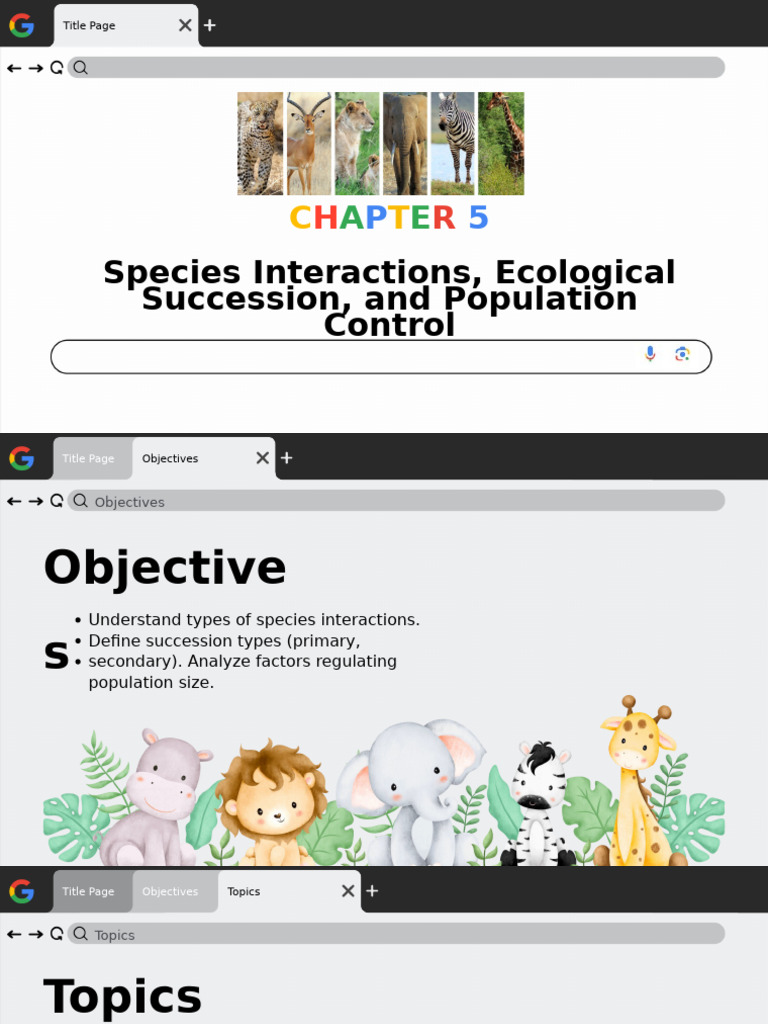 Chapter 5 Species Interactions, Ecological Succession, and Population ...