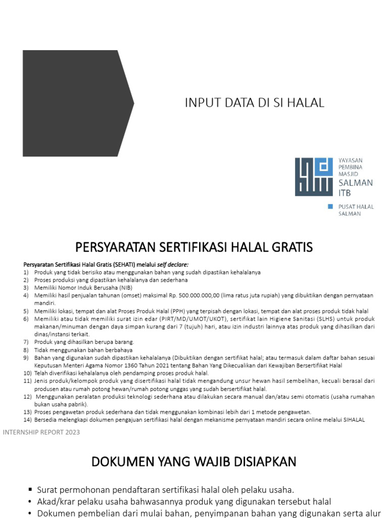 Materi Penginputan Data Untuk SiHalal | PDF