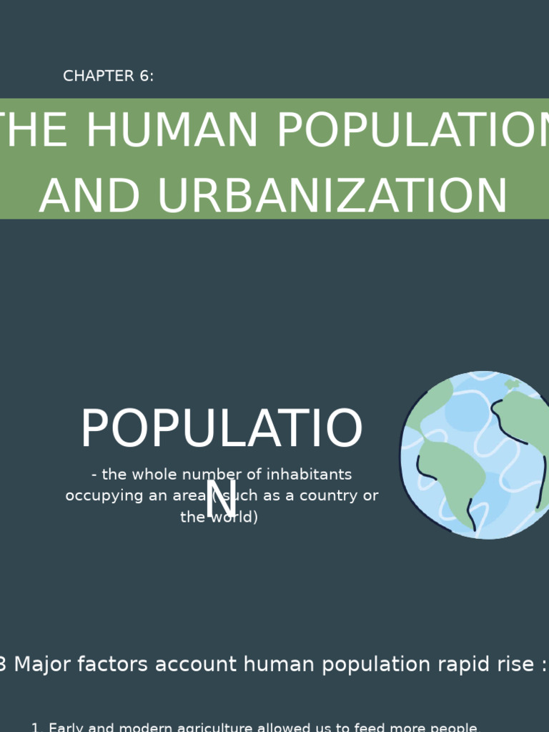 Chapter 6 THE HUMAN POPULATION - AND URBANIZATION | PDF | Total ...