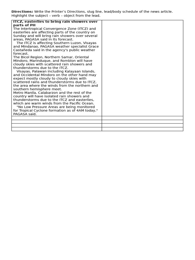 CRHW EngFil worksheet 1 | PDF