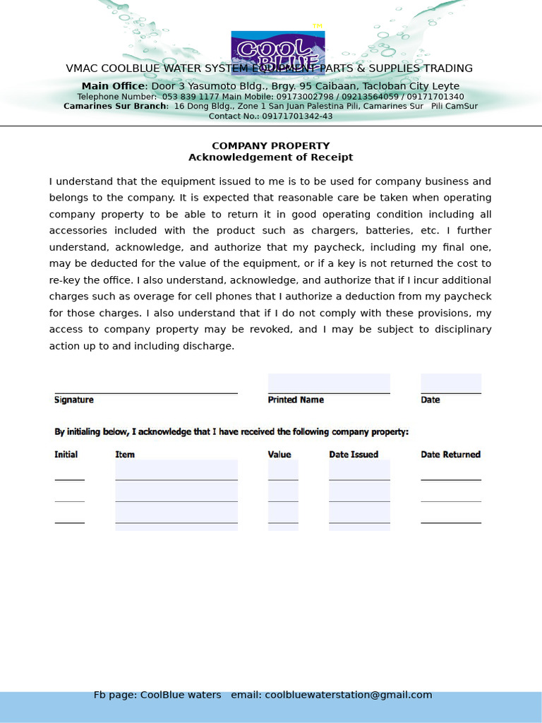 Property Acknowledgement | PDF