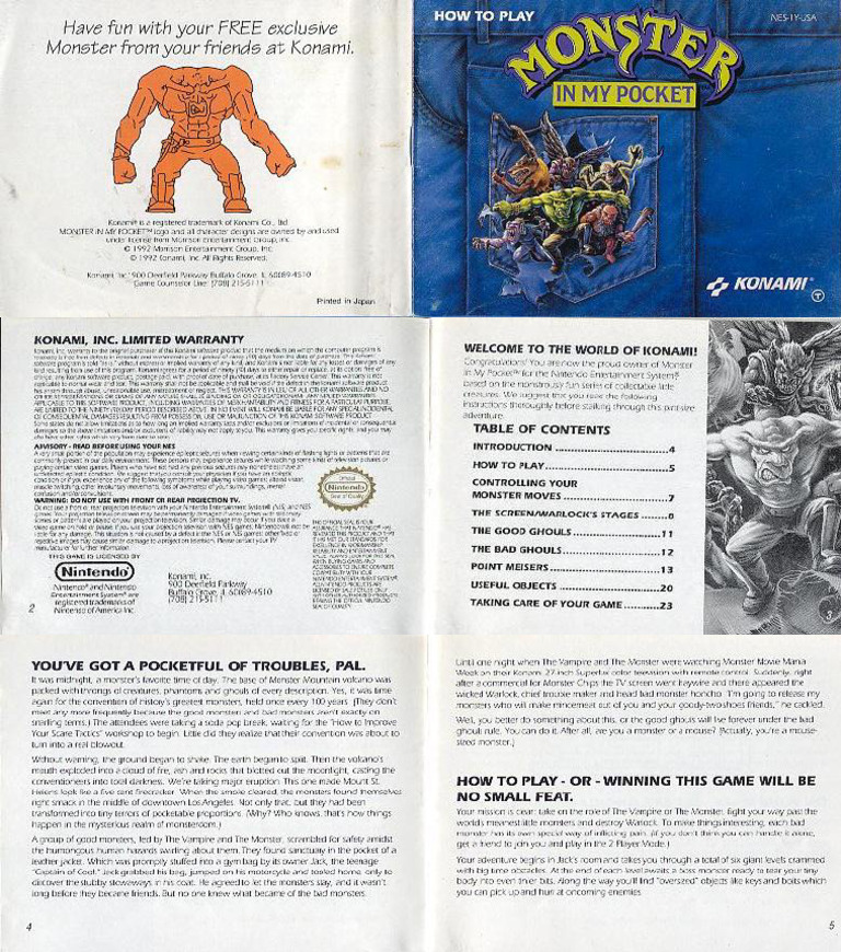 Monster in My Pocket - NES | PDF