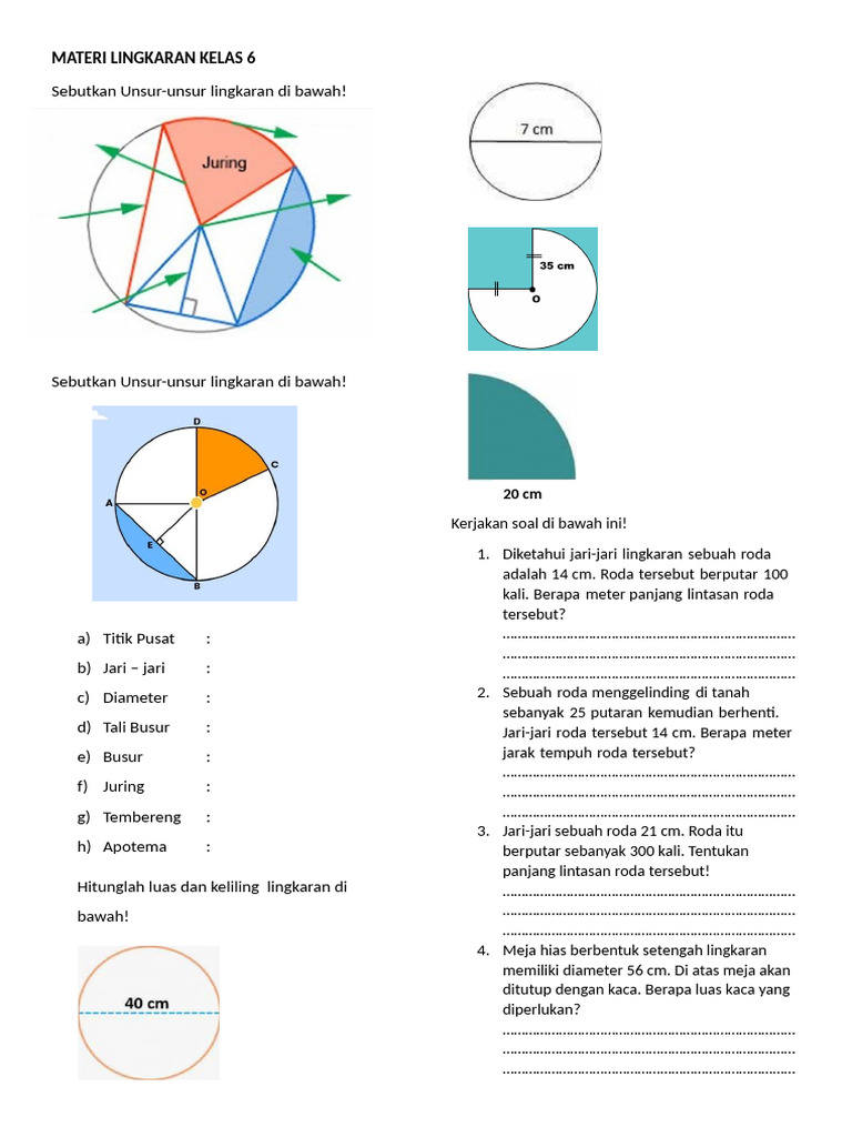 Materi Lingkaran Kelas 6 | PDF