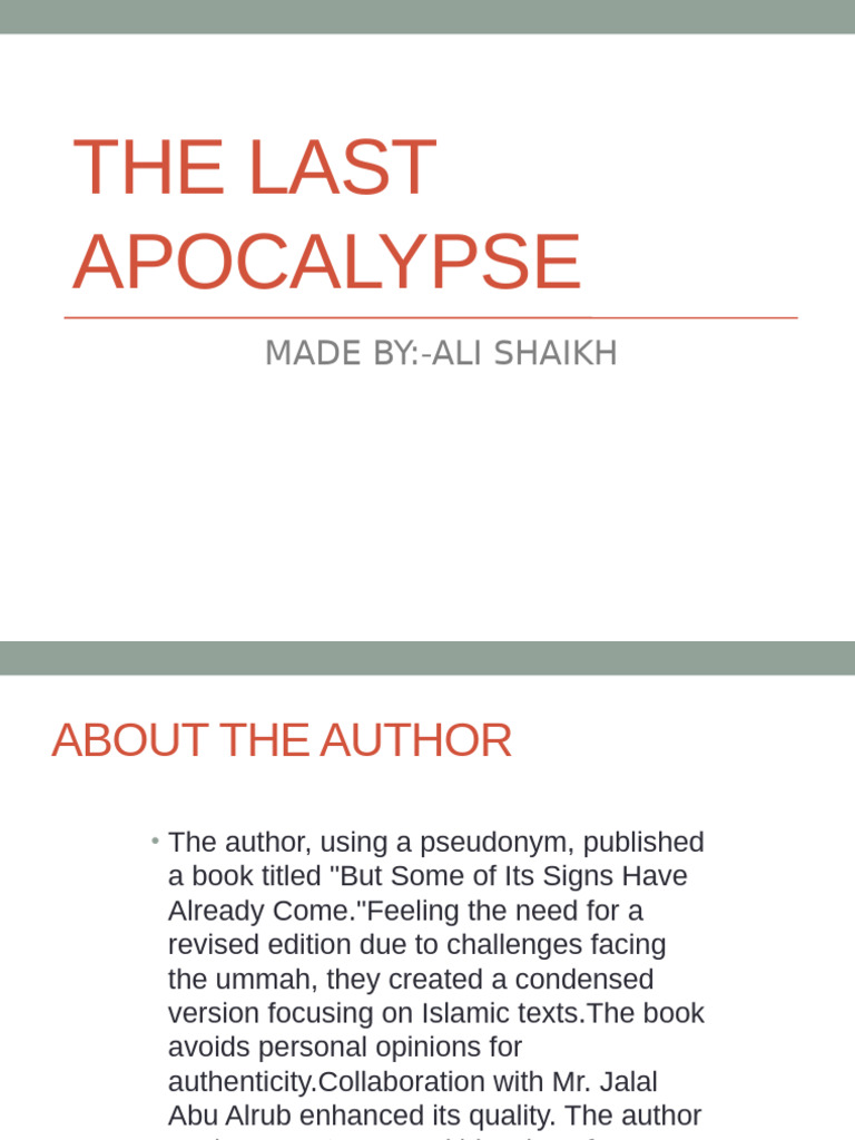 Signs of the Last Apocalypse Explained | PDF