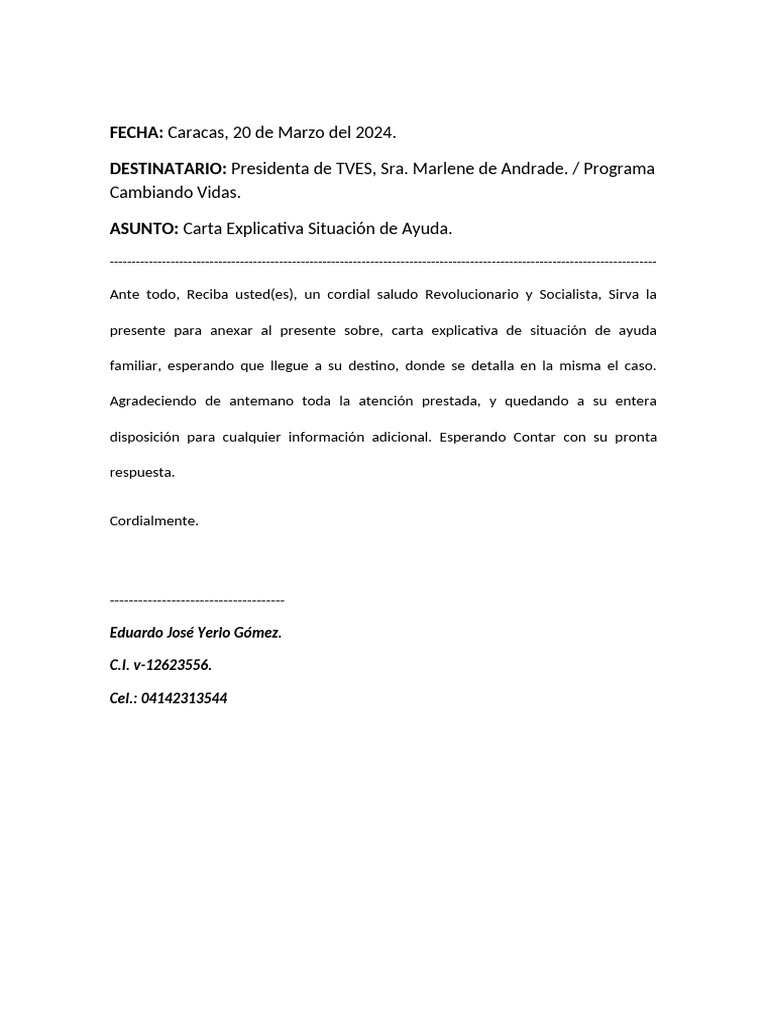 Carta de Acuse de Recibo Carta Ayuda | PDF
