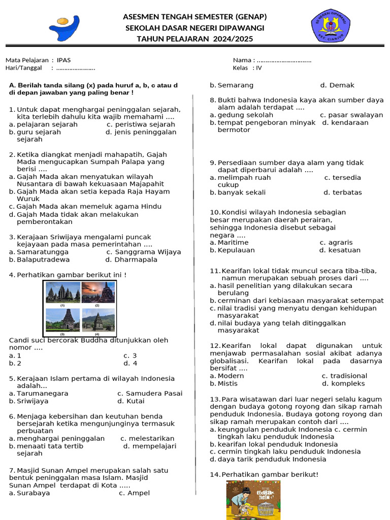 SOAL ATS IPAS SMSTER 2 KLS 4 | PDF