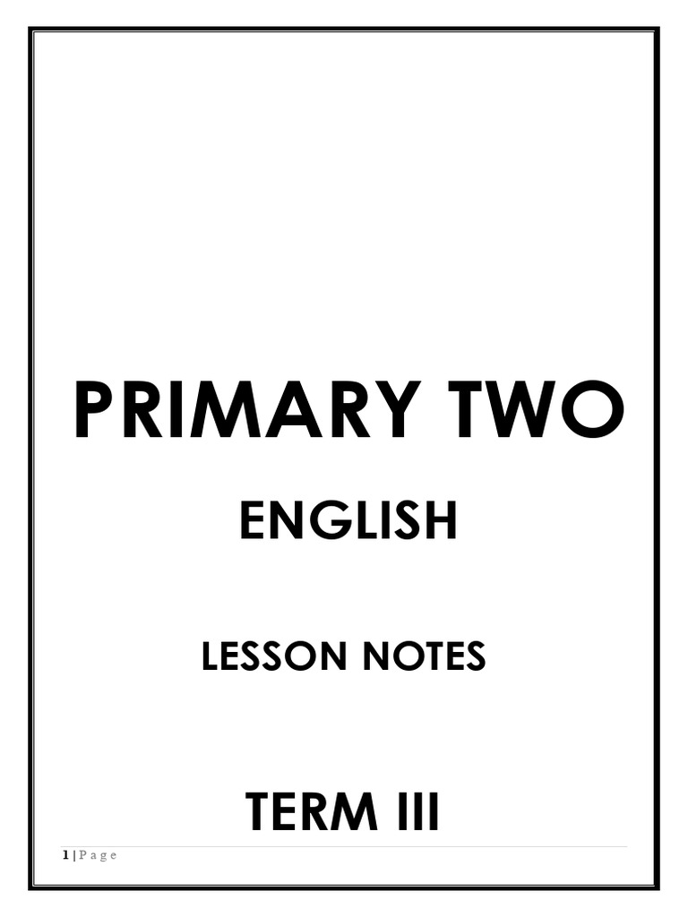 Primary 2 English Lesson Notes Term 3 | PDF | Grammatical Gender ...