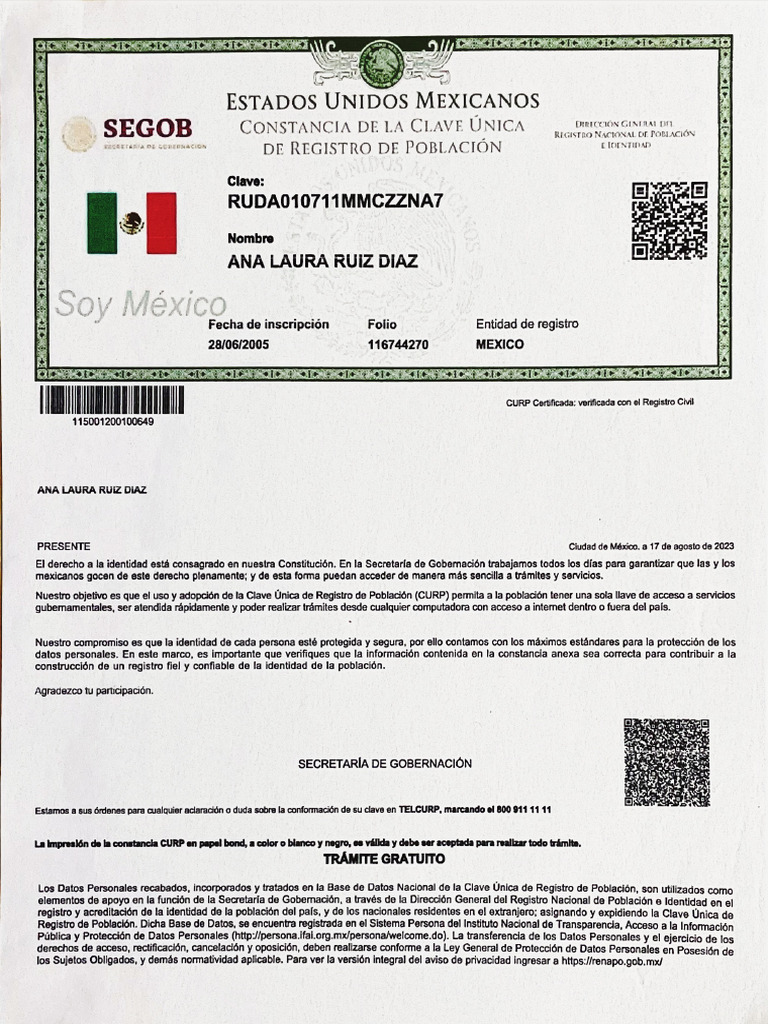 CURP | PDF