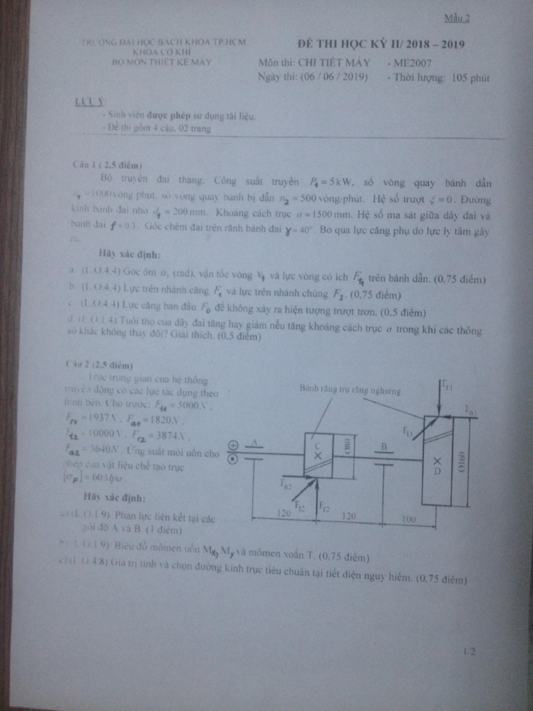Chi-Tiet-May - Nguyen-Huu-Loc - de - HK - 182 - (Cuuduongthancong - Com) | PDF