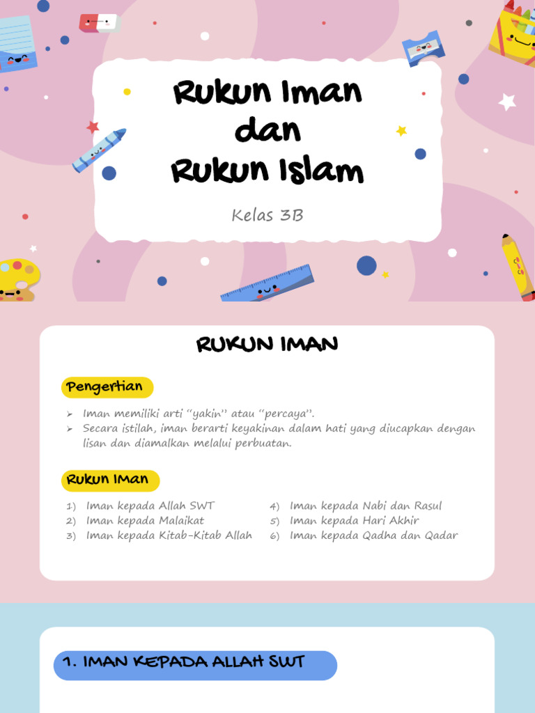 Rukun Iman dan Rukun Islam Kelas 3B | PDF