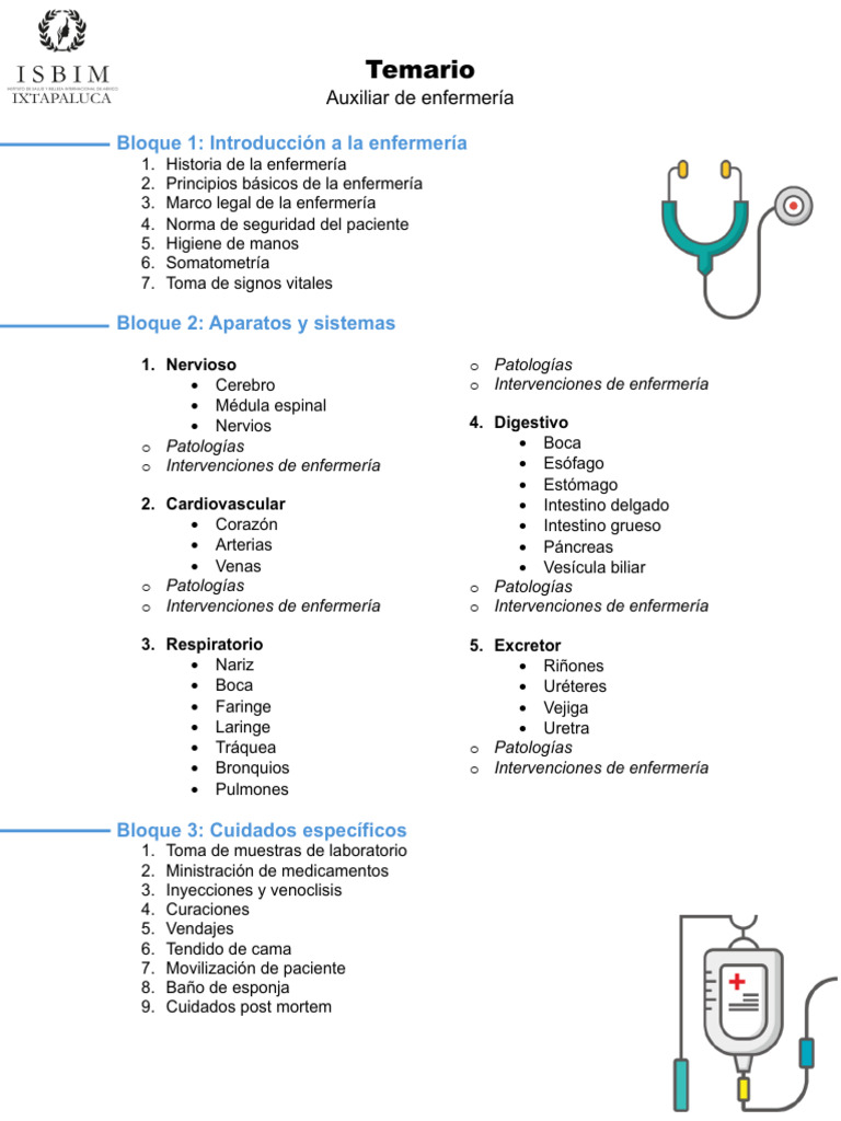 Temario AUXILIAR ENFERMERÍA | PDF