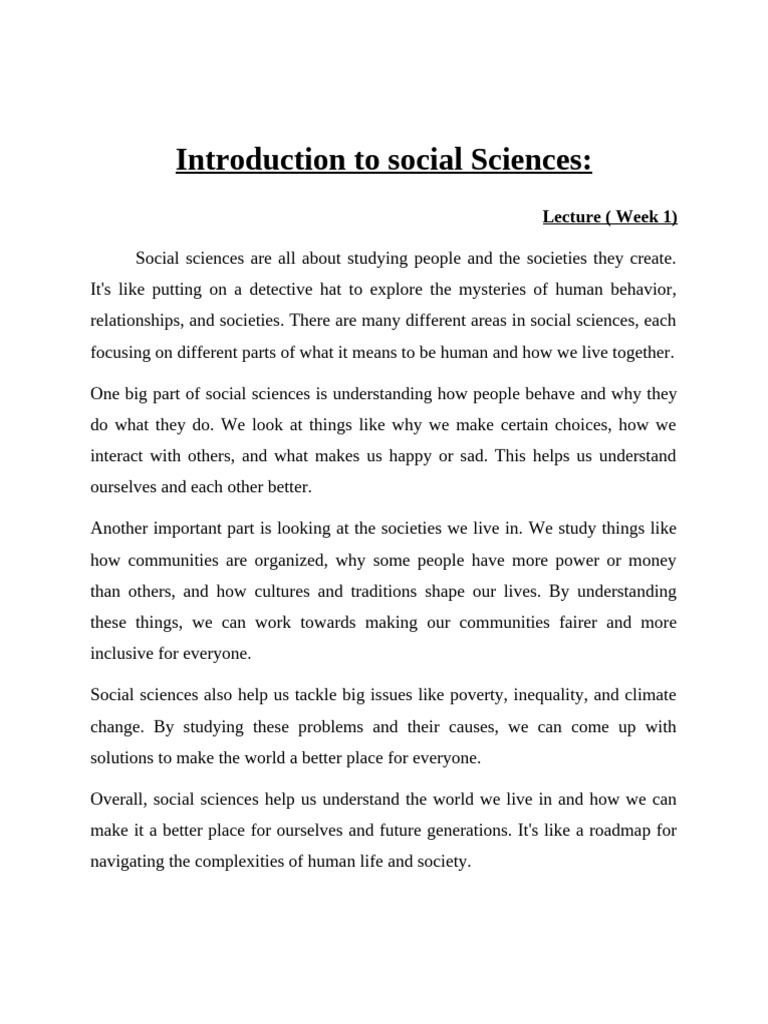 Introduction to Social Sciences Overview | PDF | Social Sciences ...