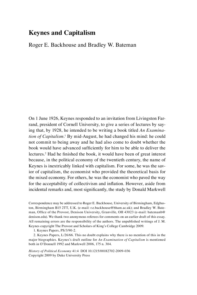 Keynes and Capitalism | PDF | John Maynard Keynes | Capitalism